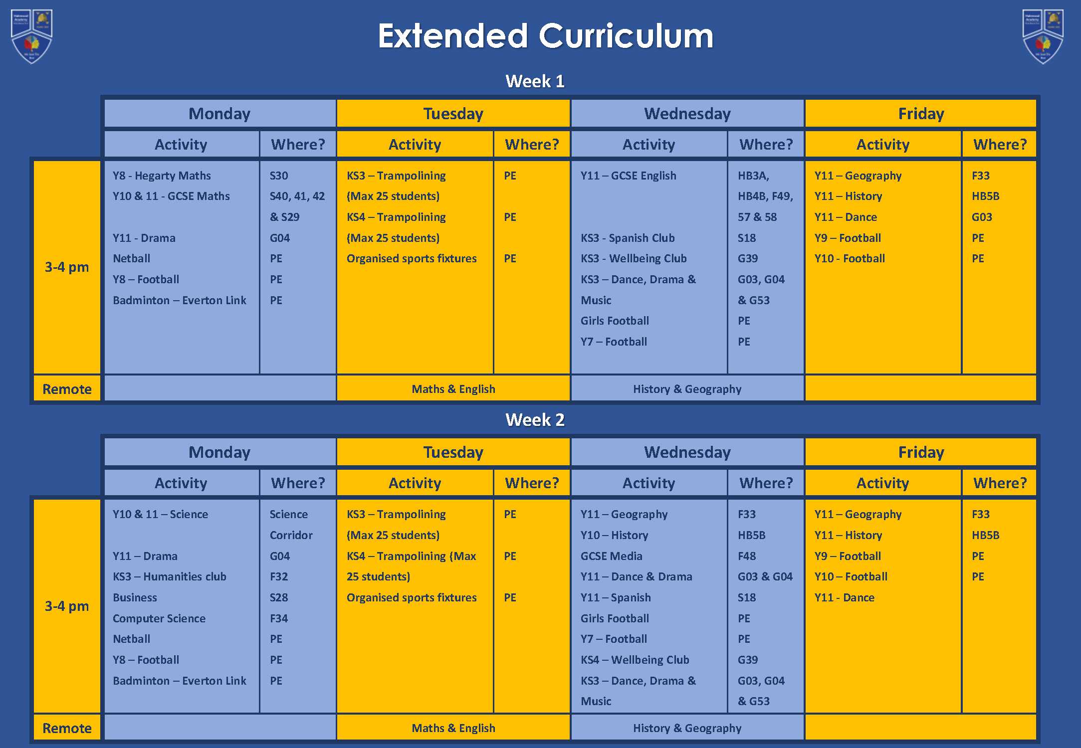 Halewood Academy - Extended Curriculum