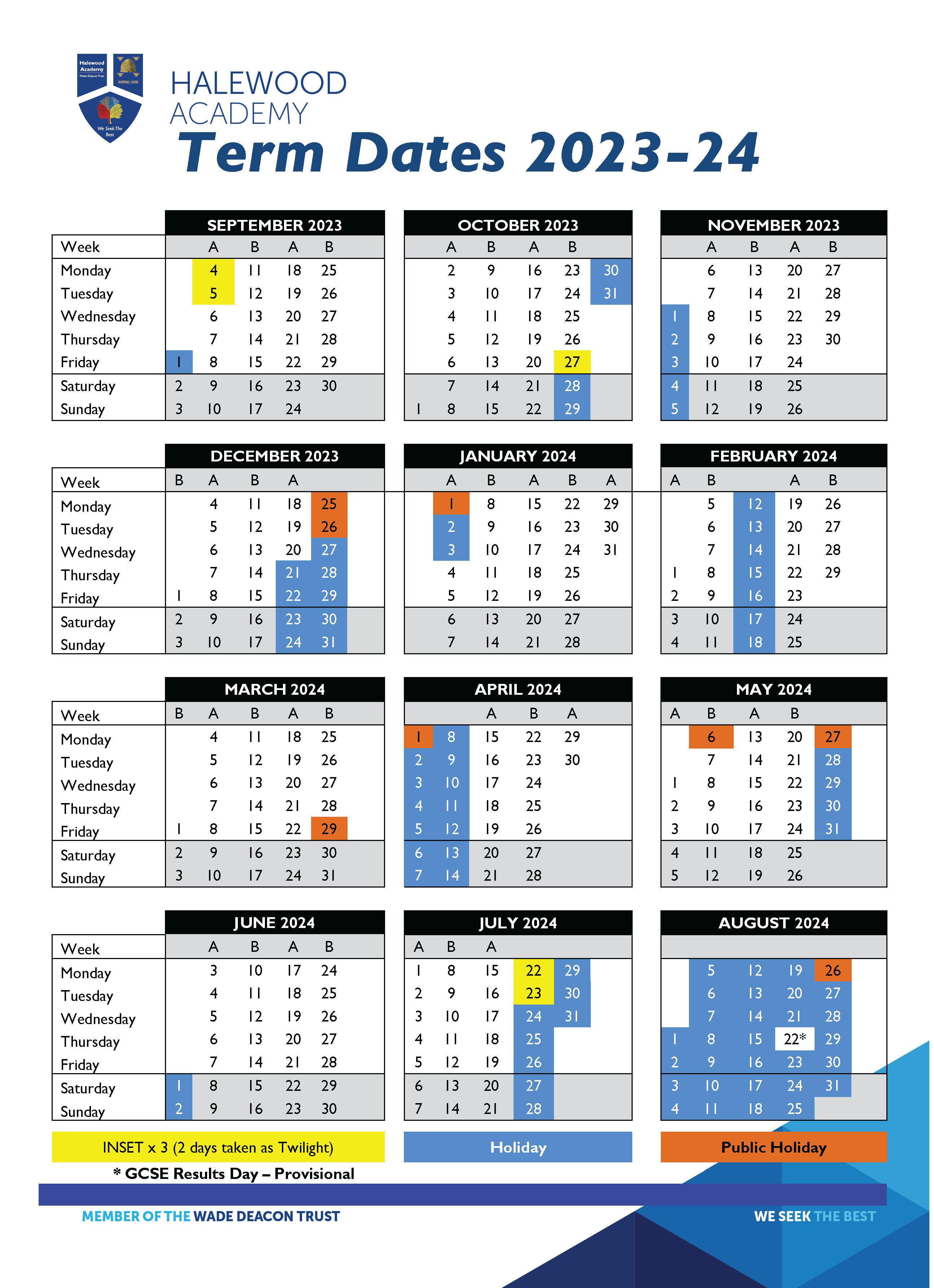 Halewood Academy - Term Dates
